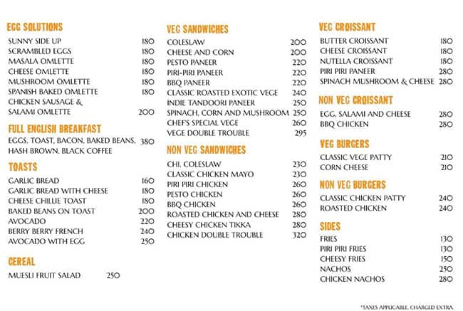 Menu at Brew Merchant. Cafe & Bar, Pune