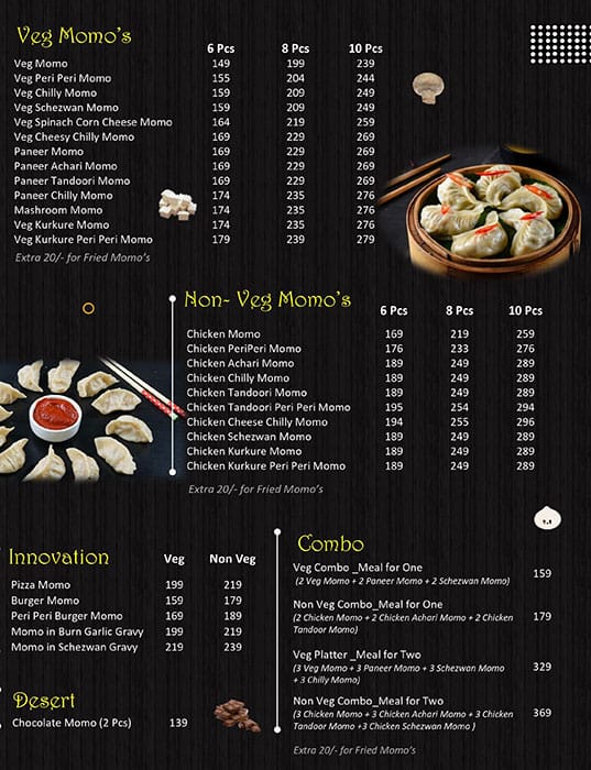 Menu of Mama's Momo, Airoli, Navi Mumbai