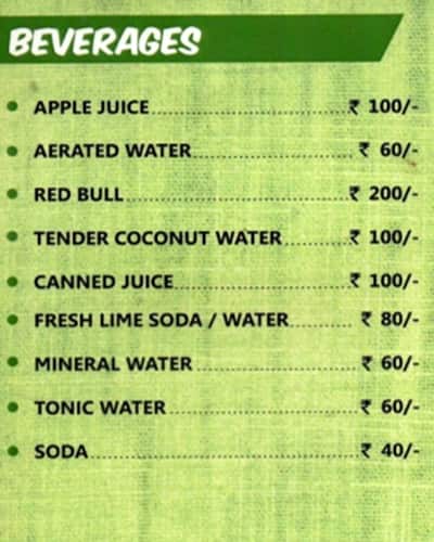 Menu at Hotel Greens, Mumbai, Lamington Rd