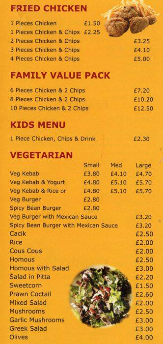 Menu at Surbiton Charcoal Grill restaurant, Surbiton, 51 Brighton Rd