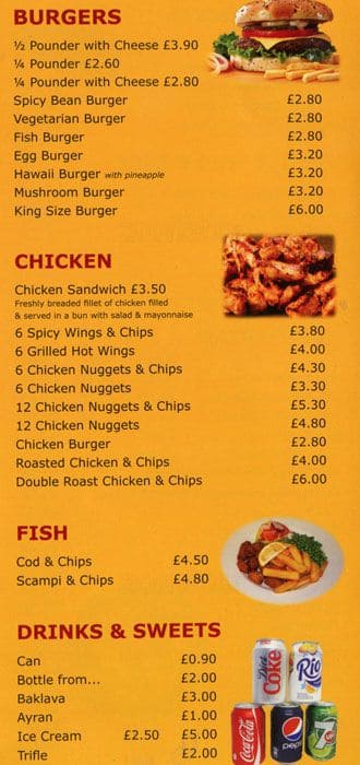 Menu at Surbiton Charcoal Grill restaurant, Surbiton, 51 Brighton Rd