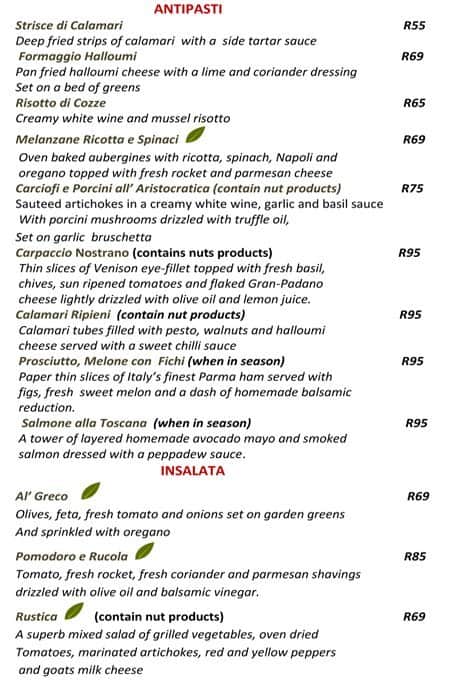 Menu at Allora | Franschhoek restaurant, Franschhoek
