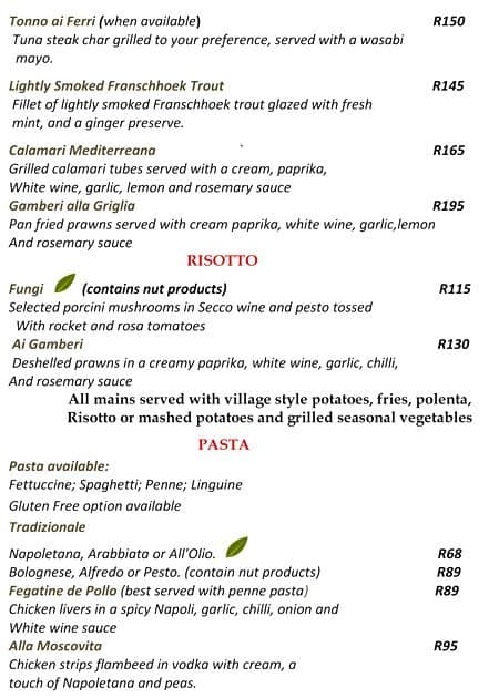 Menu at Allora | Franschhoek restaurant, Franschhoek