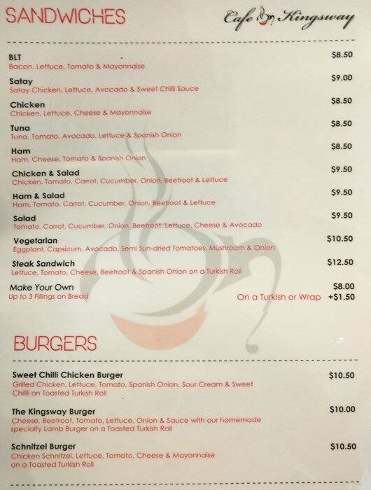 Menu at Café on Kingsway cafe, Caringbah, Shop 2/324 Kingsway