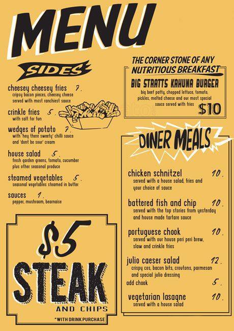 Strattons Hotel Menu, Menu for Strattons Hotel, CBD, Sydney ...