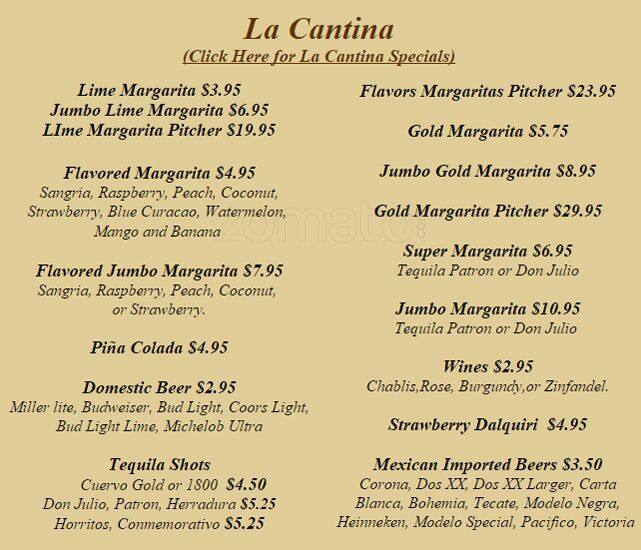 Menu at Las Ramadas Mexican Grill & Bar, Spring, Cypresswood Dr