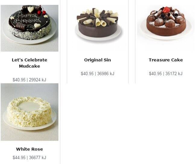 Menu at The Cheesecake Shop restaurant, Prospect