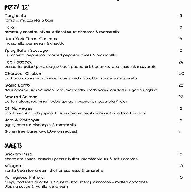 Menu at The Highlander restaurant, Gilles Plains