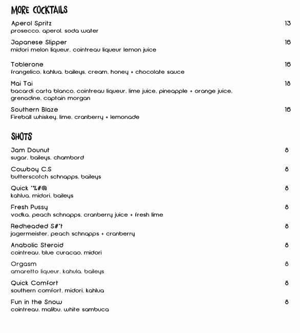 Menu at The Highlander restaurant, Gilles Plains