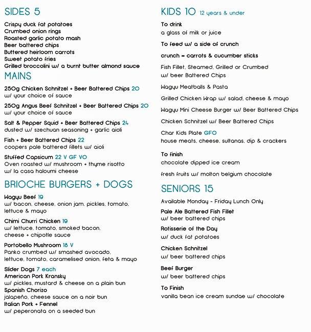 Menu at The Highlander restaurant, Gilles Plains