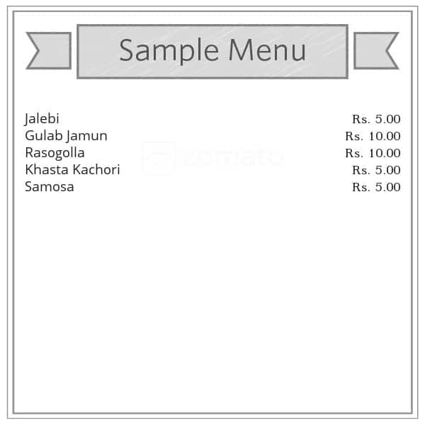 Menu at Grand Sweets, Howrah