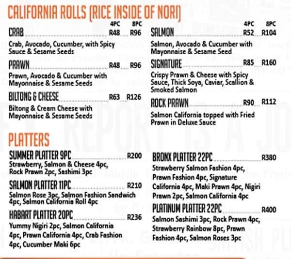 Menu at The Propeller On Grand pub & bar, Midrand