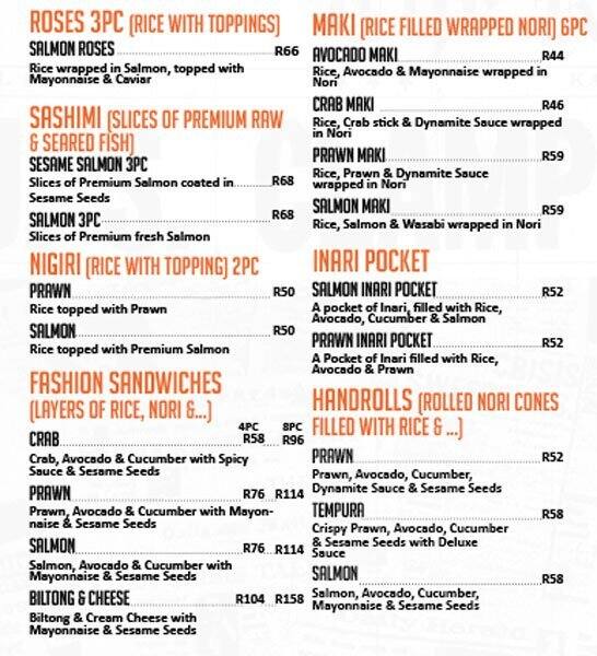 Carta de The Harvard Cafe, Midrand