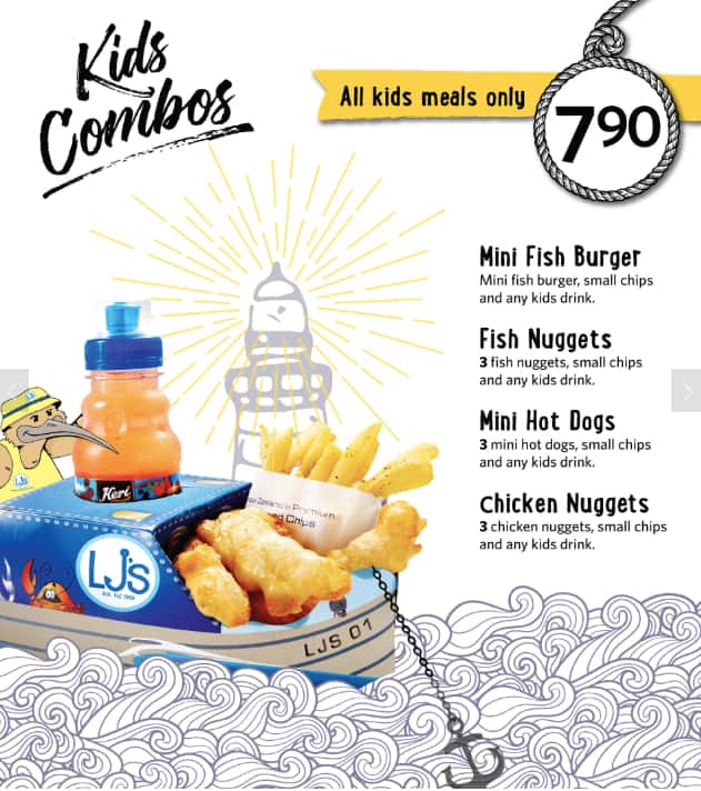 Menu at LJS, Hamilton, The Base