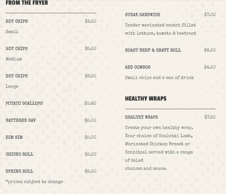Menu at Grills On Wills restaurant, Woolooware