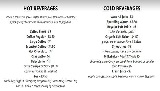 Menu at Where the Monster Sat Cafe, Stanmore