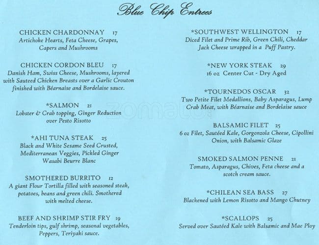 Menu at The Broker Restaurant, Denver