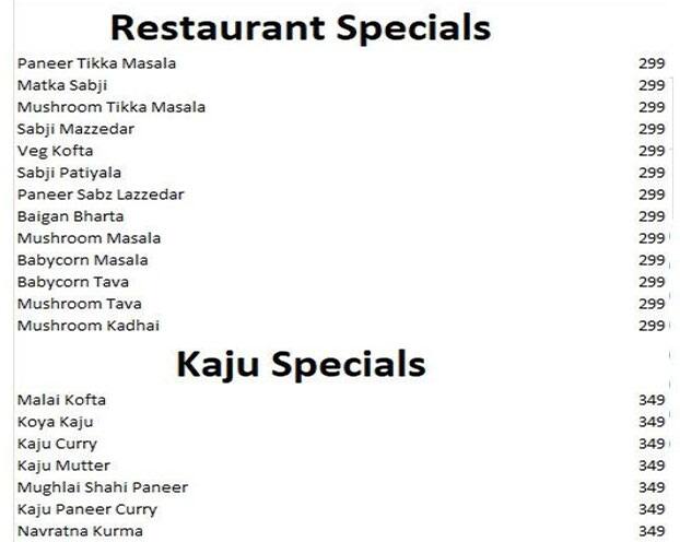 Menu of Green Chillies Restaurant, Mira Road, Mumbai