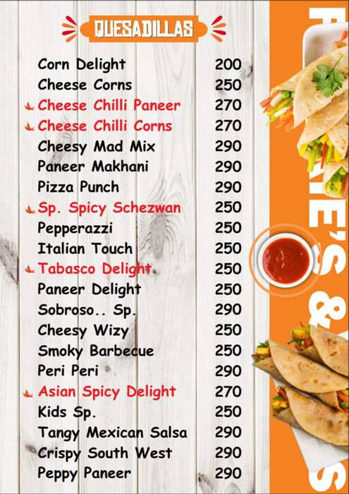 Menu of Sobroso Frankie & Fries, Naranpura, Ahmedabad