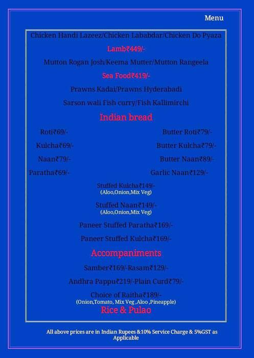 Menu at Eden Park Restaurant, Bengaluru, 21