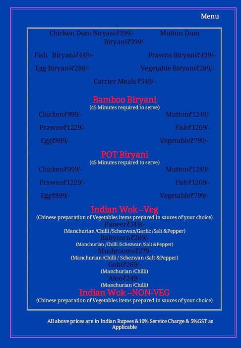 Menu at Eden Park Restaurant, Bengaluru, 21