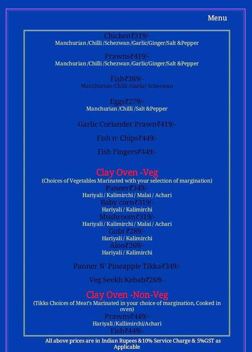 Menu at Eden Park Restaurant, Bengaluru, 21