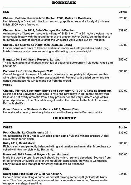 Menu at The Palmerston pub & bar, London, 91 Lordship Ln