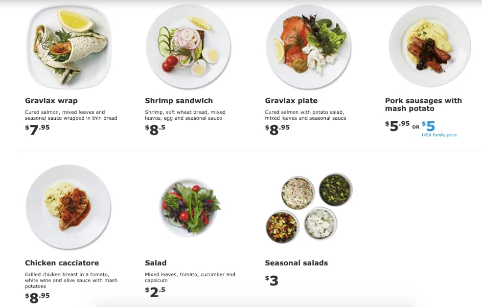 Menu at IKEA Swedish Restaurant, Slacks Creek