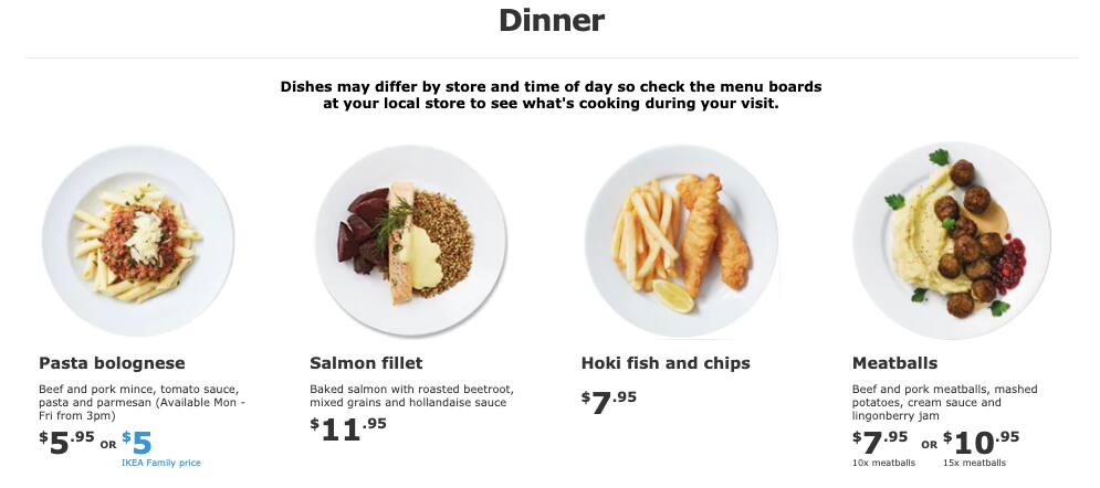 Menu at IKEA Swedish Restaurant, Slacks Creek