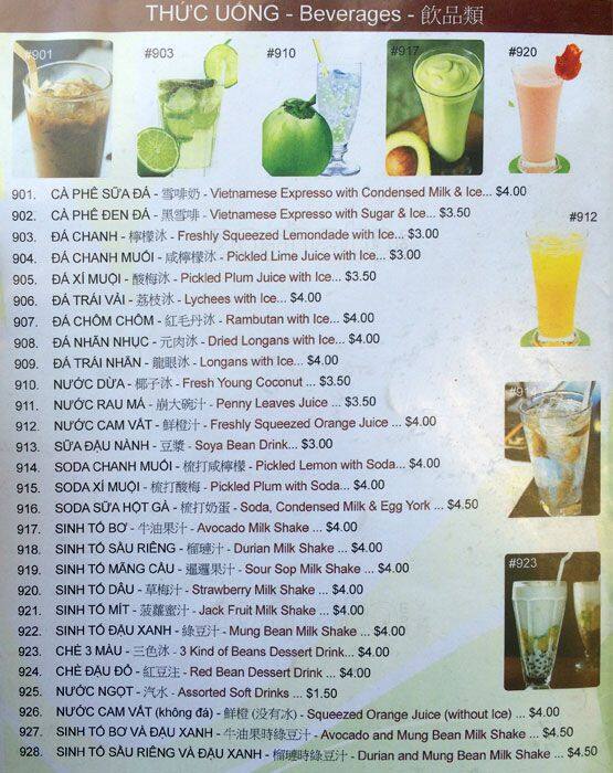 Menu at Xuan Mai restaurant, Mississauga