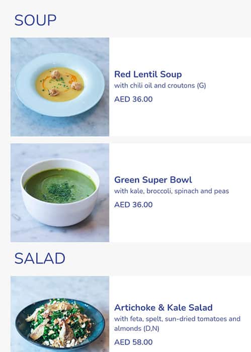 Menu of The Lighthouse, Dubai Design District, Dubai