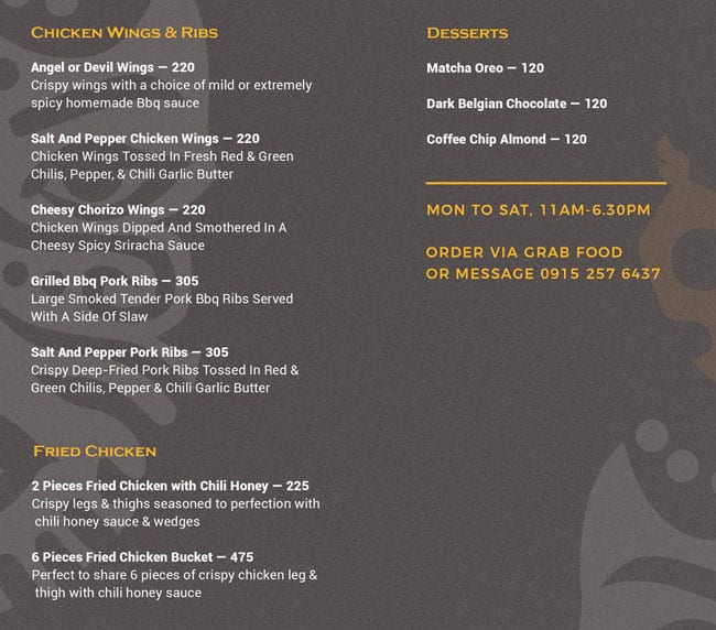 Menu at Draft Punk pub & bar, Cebu City