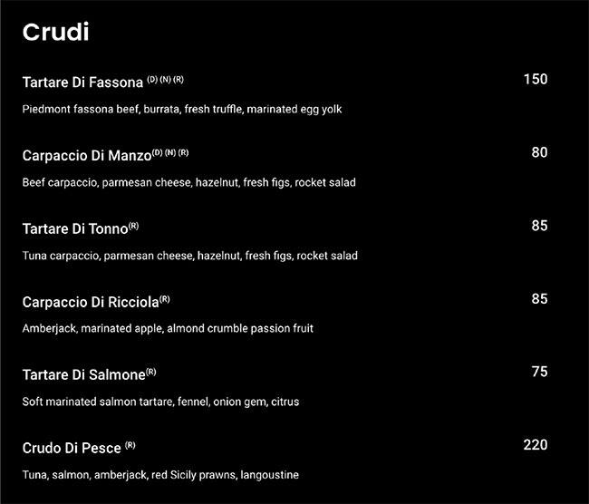 Menu of Trattoria by Cinque - FIVE Jumeirah Village, Jumeirah Village ...