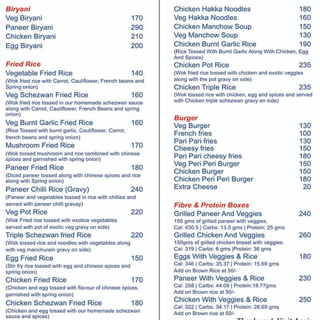 Menu at Food bae, Mumbai