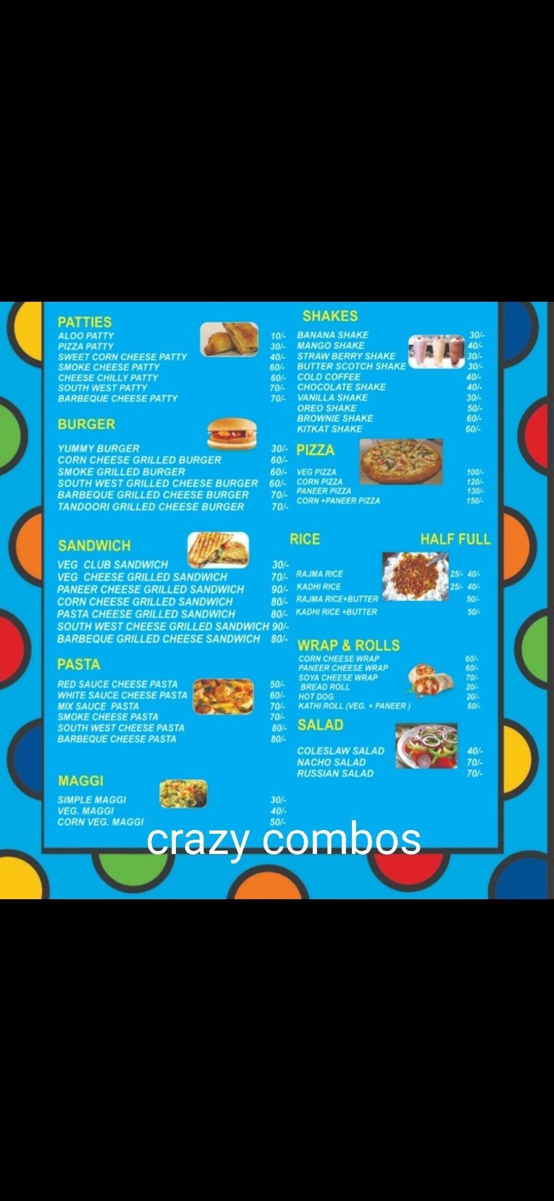 Menu of A S Eating Zone, Phase 7, Mohali