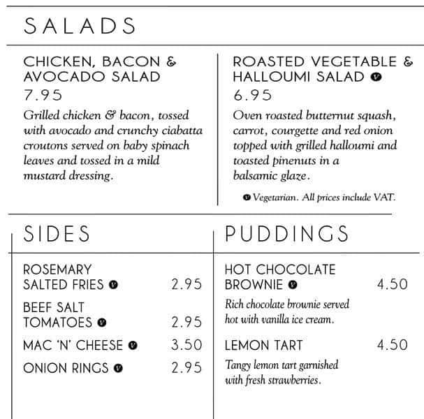 Menu at Piccadilly Institute pub & bar, London, The London Pavillion