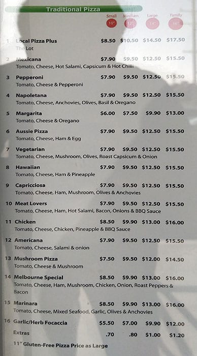 Menu at Local Pizza Plus pizzeria, Coburg, 2 Murray Rd