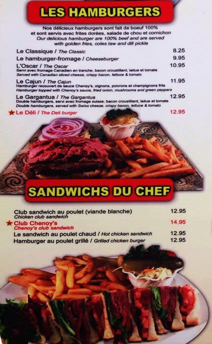 Menu at Nickels Deli restaurant, Gatineau, 120 Bd de l'Hôpital