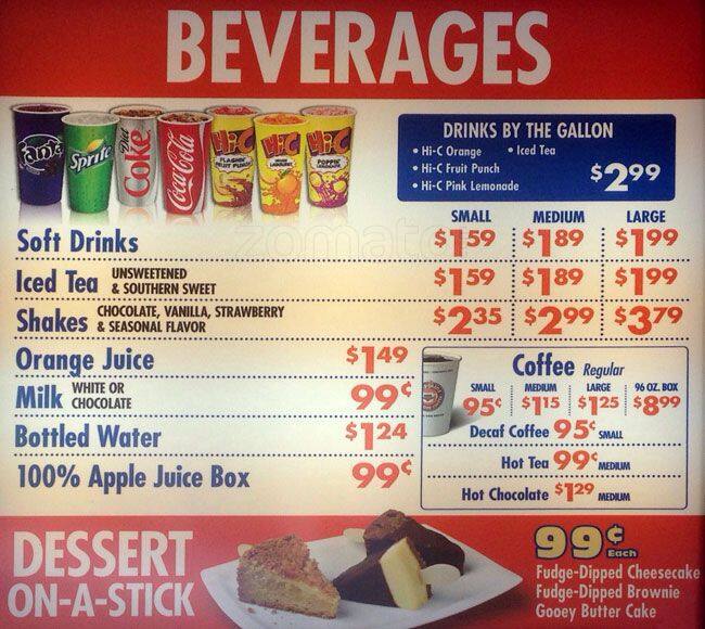 Menu at White Castle restaurant, Oak Lawn, S Cicero Ave