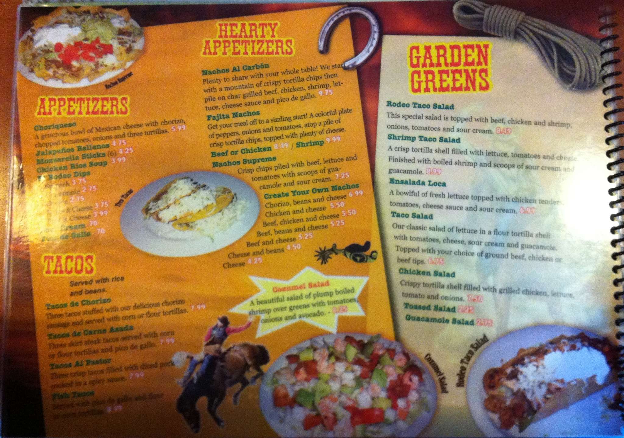 Menu at El Rodeo 5 (Speedway) restaurant, Indianapolis, N High School Rd