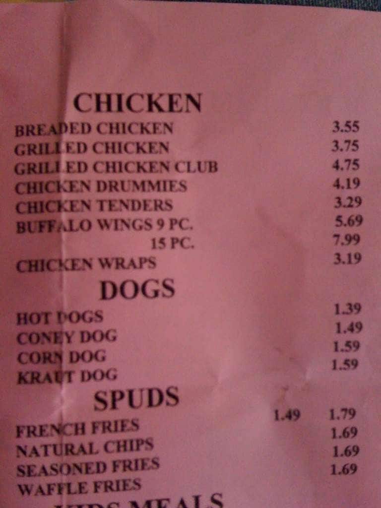 Menu at Dairy Sweet Drive Up restaurant, Grabill