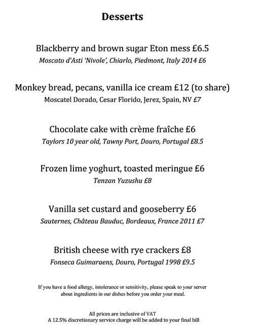 Menu at Maze Grill steakhouse, London, 11 Park Walk Chelsea