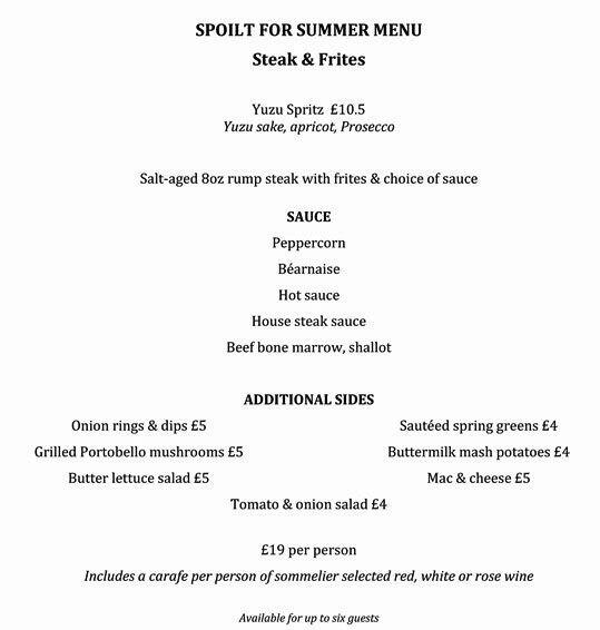 Menu at Maze Grill steakhouse, London, 11 Park Walk Chelsea