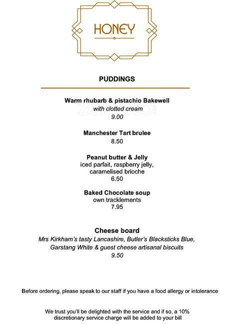 Menu at Hotel Gotham Manchester restaurant, Manchester