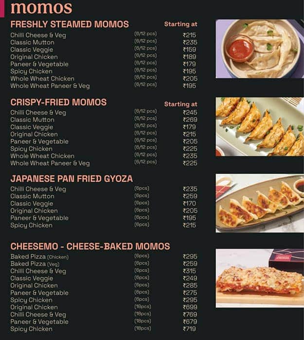 Menu of Prasuma Momo Kitchen, Santacruz East, Mumbai
