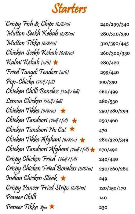 Menu at Great Indian Chicken, Udaipur