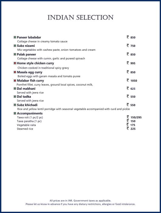 Menu at STAX Bar - Hyatt Regency Mumbai, Mumbai