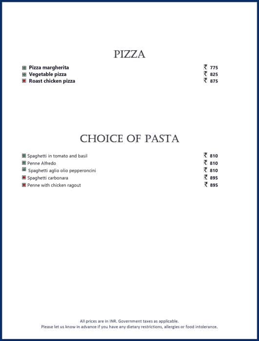 Menu at STAX Bar - Hyatt Regency Mumbai, Mumbai