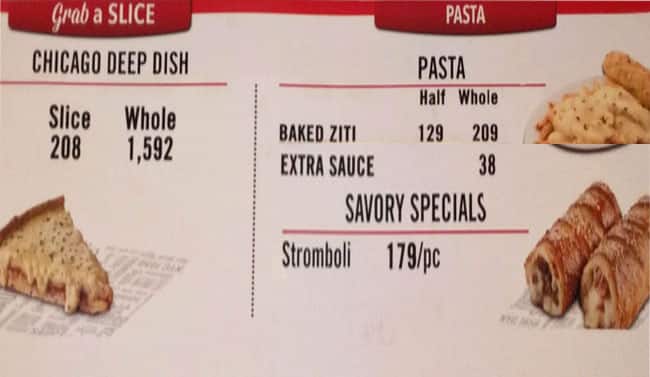 Sbarro Menu, Menu for Sbarro, Bonifacio Global City, Taguig City ...