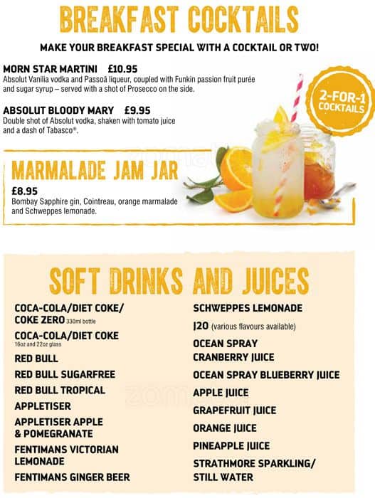 Menu at Yates Manchester pub & bar, Manchester, 49 Portland St